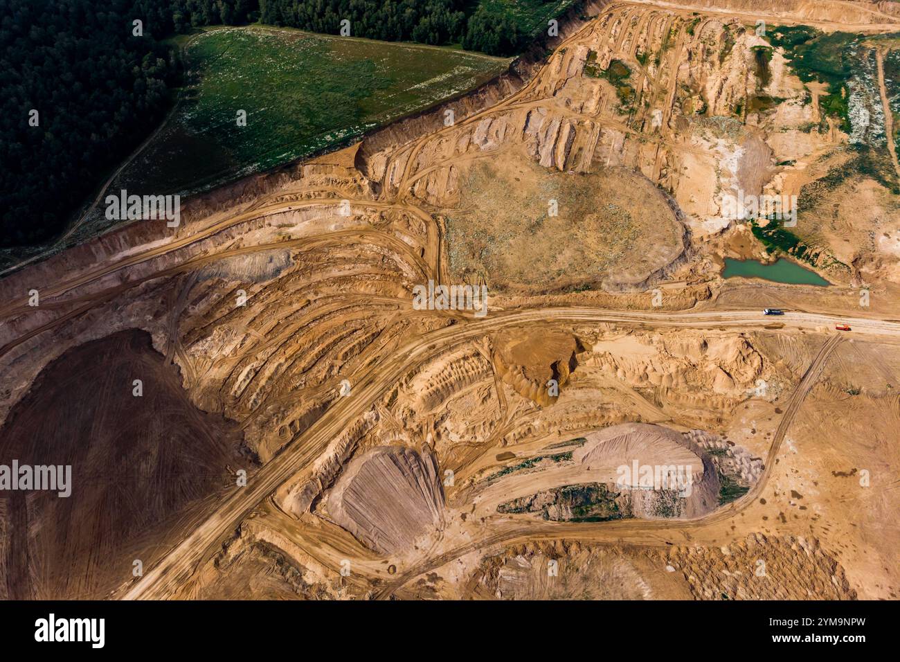 Sand quarry area from a great height Stock Photo - Alamy