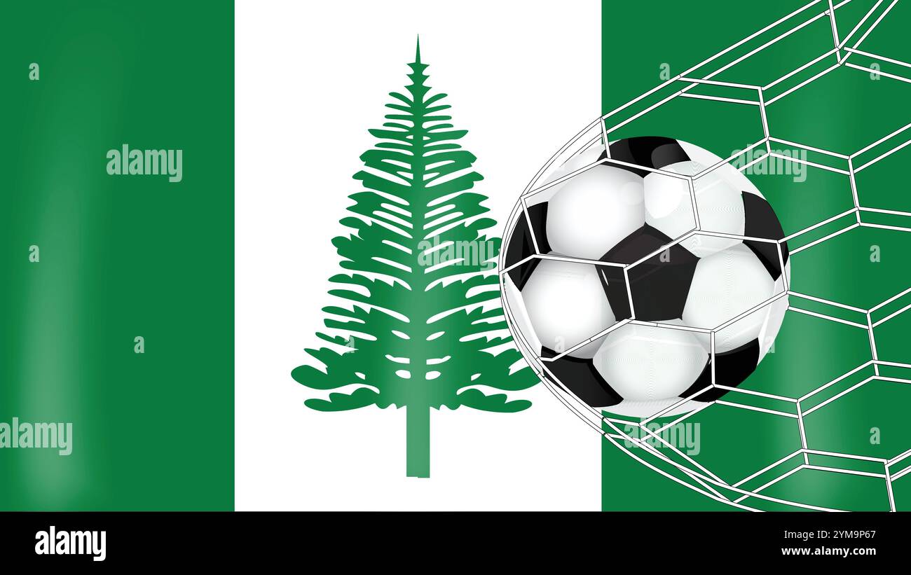 Soccer Football ball in Goal Net Isolated on Norfolk Island (Australia ...