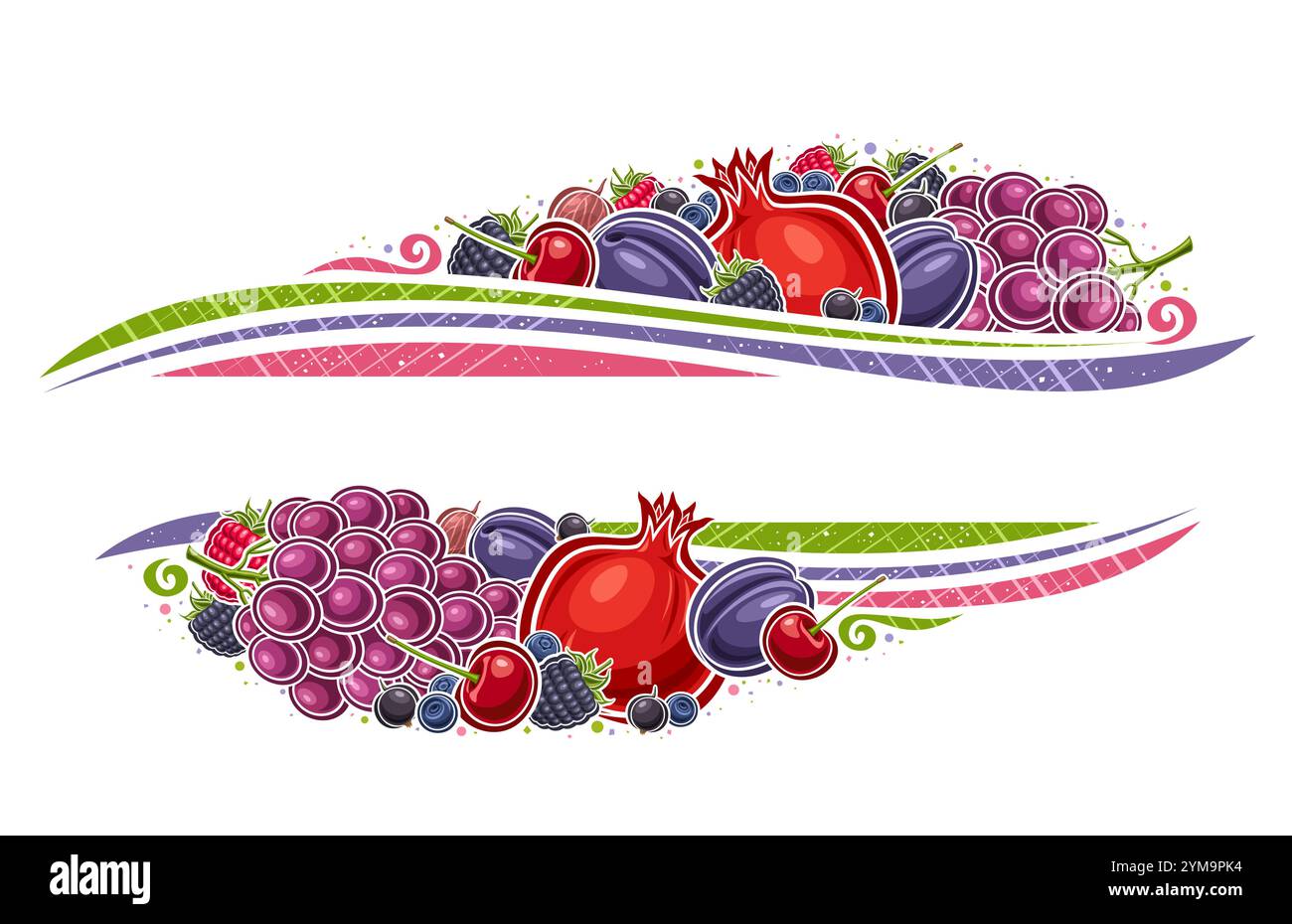 Vector Berry Border with copy space for ad text, decorative border with ...