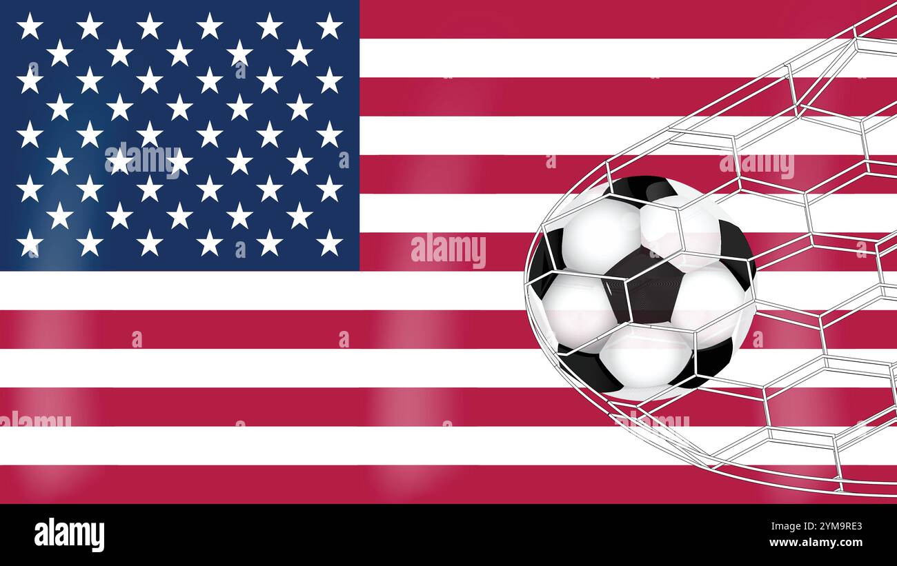 3d soccer ball with usa team flag Stock Vector Images - Alamy