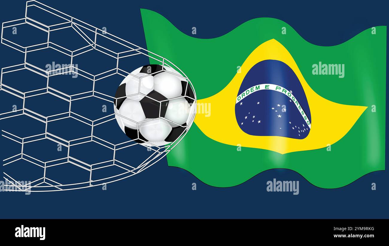 3d soccer ball with brazil flag Stock Vector Images - Alamy