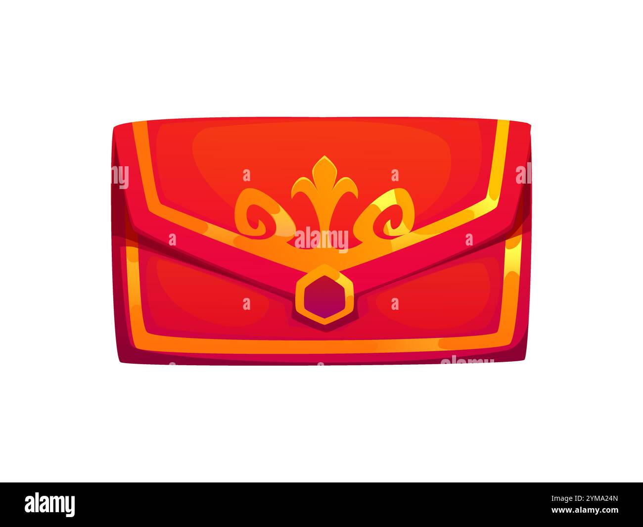 Traditional Chinese red envelope for lunar new year holiday. Isolated ...