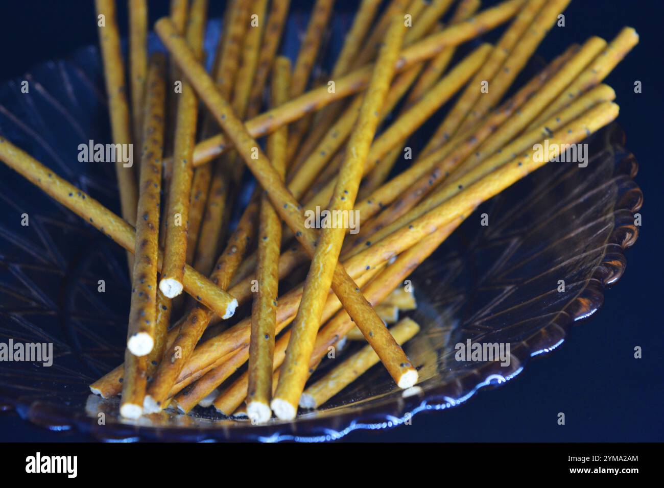 Fast food, food products. Long straws of wheat flour packed in ...