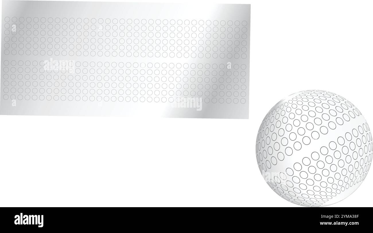 Hockey ball pattern in rectangle sheet and hockey ball isolated on ...