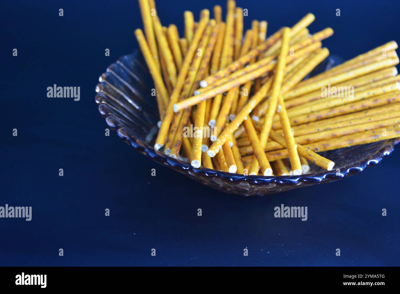 Fast food, food products. Long straws of wheat flour packed in ...