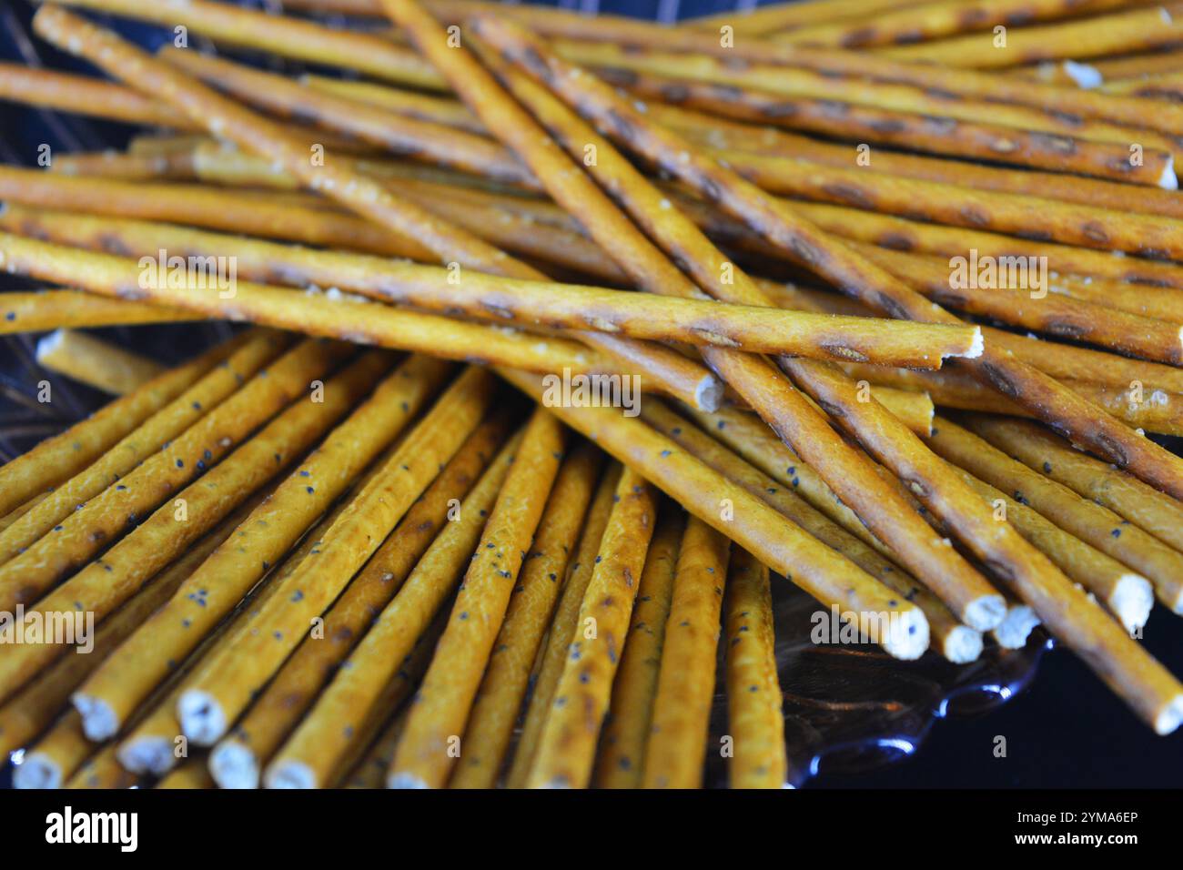 Fast food, food products. Long straws of wheat flour packed in ...