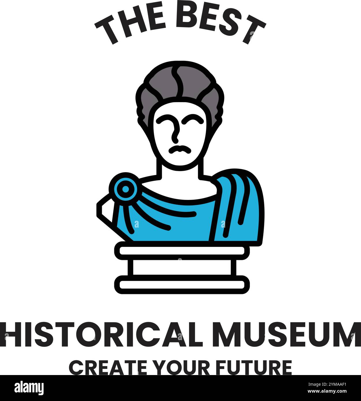 A statue of a man with a blue robe and a blue cape. The statue is ...