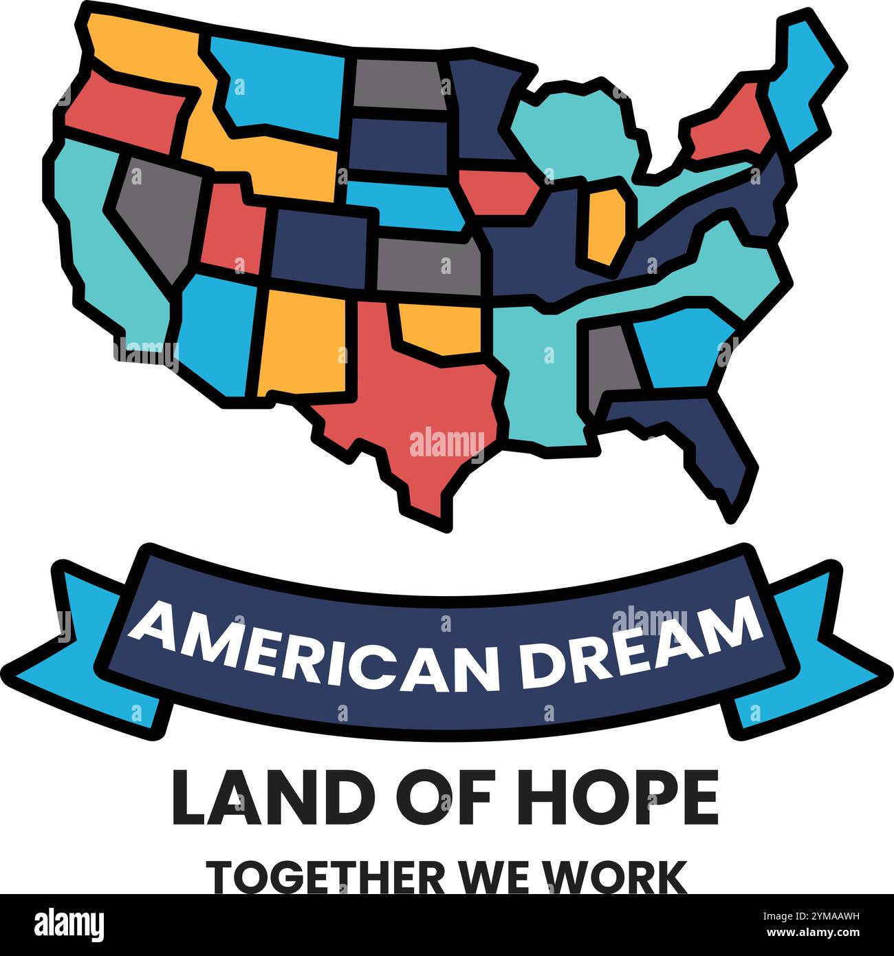 The map is surrounded by a blue ribbon Stock Vector Image & Art - Alamy