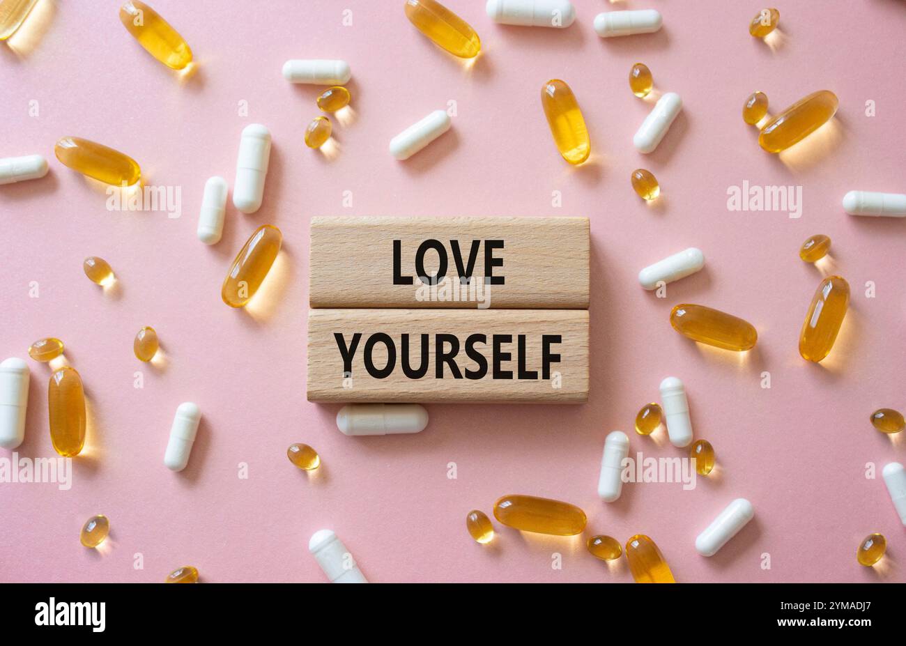Love Yourself symbol. Concept words Love Yourself on wooden blocks ...