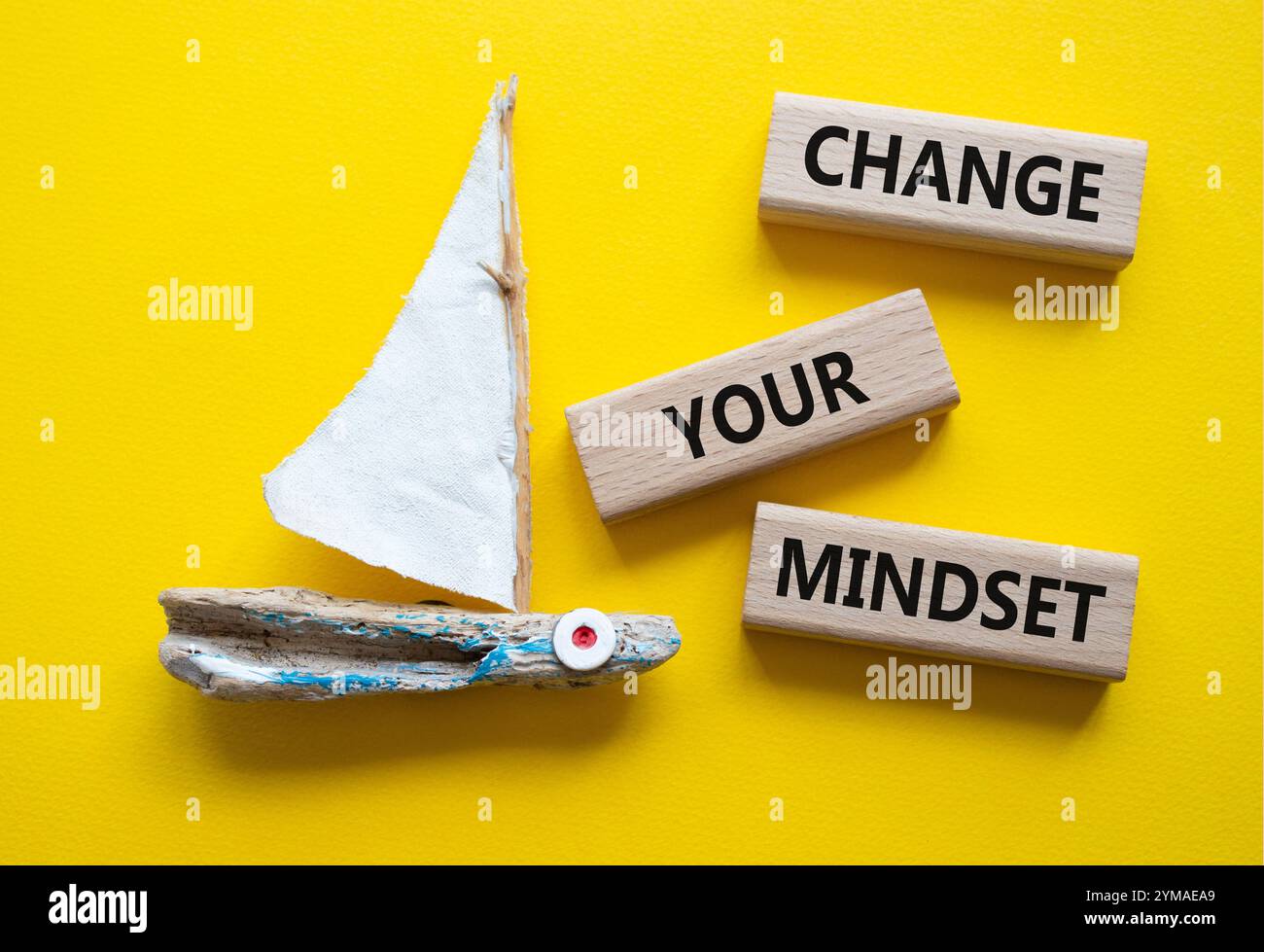 Change your mindset symbol. Concept words Change your mindset on wooden ...