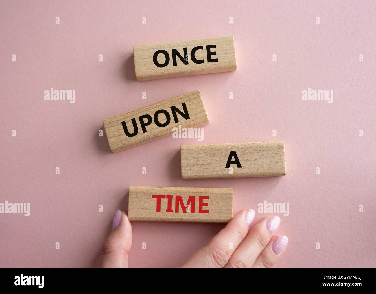 Once upon a time symbol. Concept words. Once upon a time on wooden ...