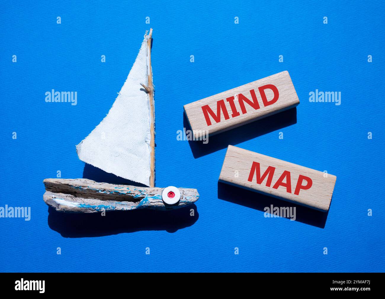 Mind Map symbol. Concept word Mind Map on wooden blocks. Beautiful blue ...