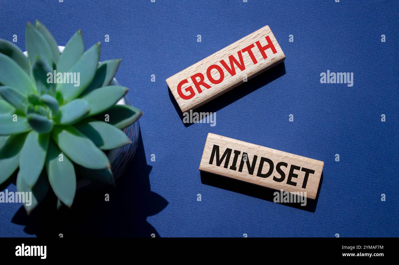 Growth Mindset symbol. Concept word Growth Mindset on wooden blocks ...