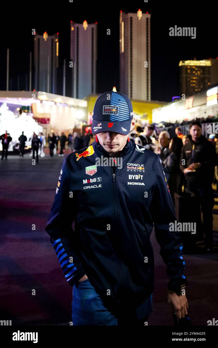 LAS VEGAS - Max Verstappen (Red Bull Racing) walks to an interview in ...