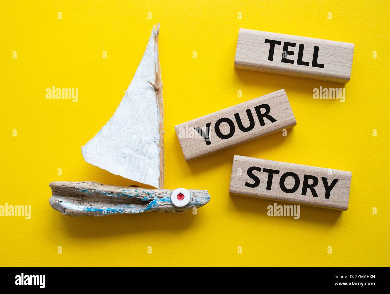 Tell your story symbol. Wooden blocks with words Tell your story ...