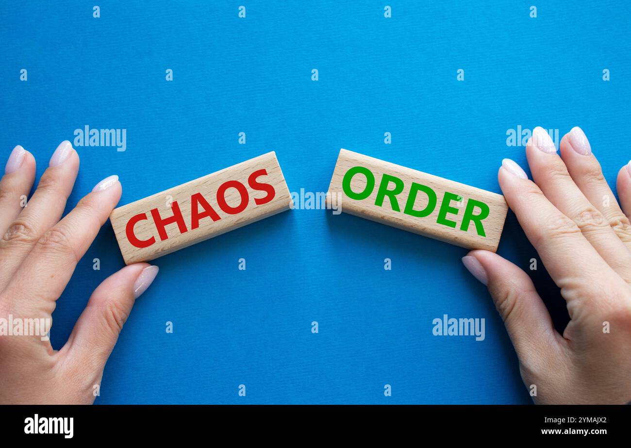 Chaos or Order symbol. Concept word Chaos or Order on wooden blocks ...