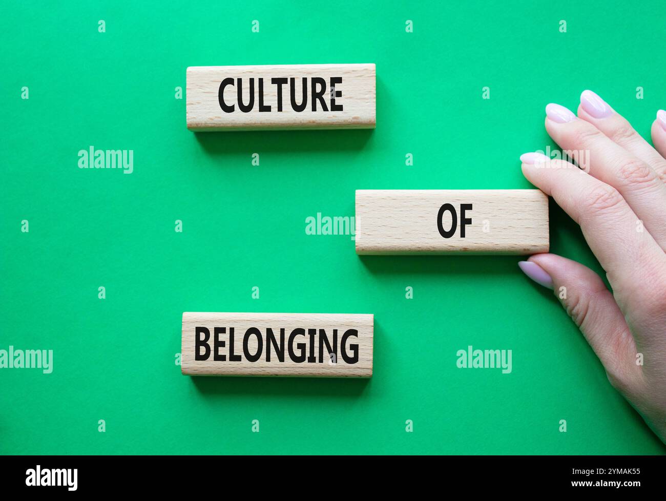 Culture of Belonging symbol. Wooden blocks with words Culture of ...