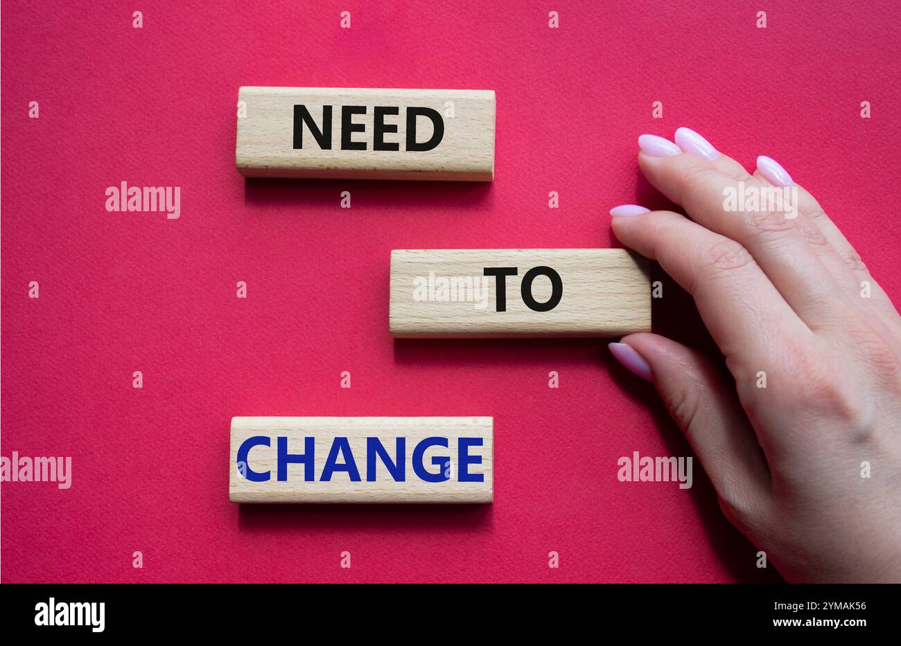 Need to change symbol. Concept words 'Need to change' on wooden blocks ...
