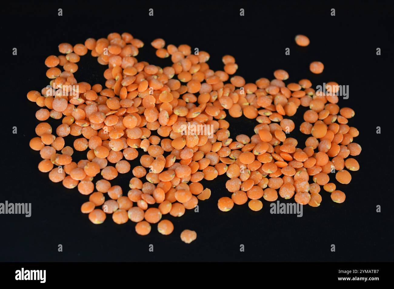 Healthy food, healthy food products. Ripe grains orange lentil seeds ...