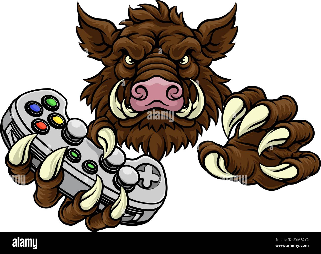 Boar Wild Hog Razorback Warthog Pig Gaming Mascot Stock Vector Image ...