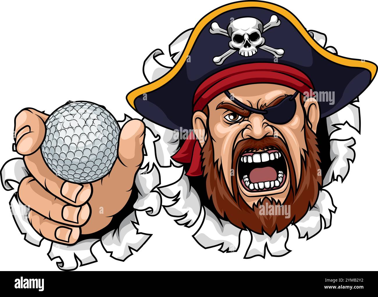 Pirate Golf Ball Sports Team Mascot Illustration Stock Vector Image ...