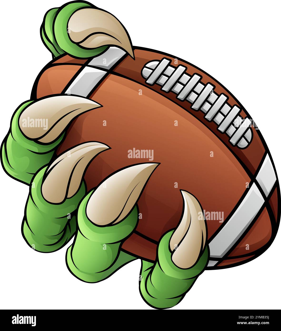 American Football Ball Claw Monster Animal Hand Stock Vector Image ...