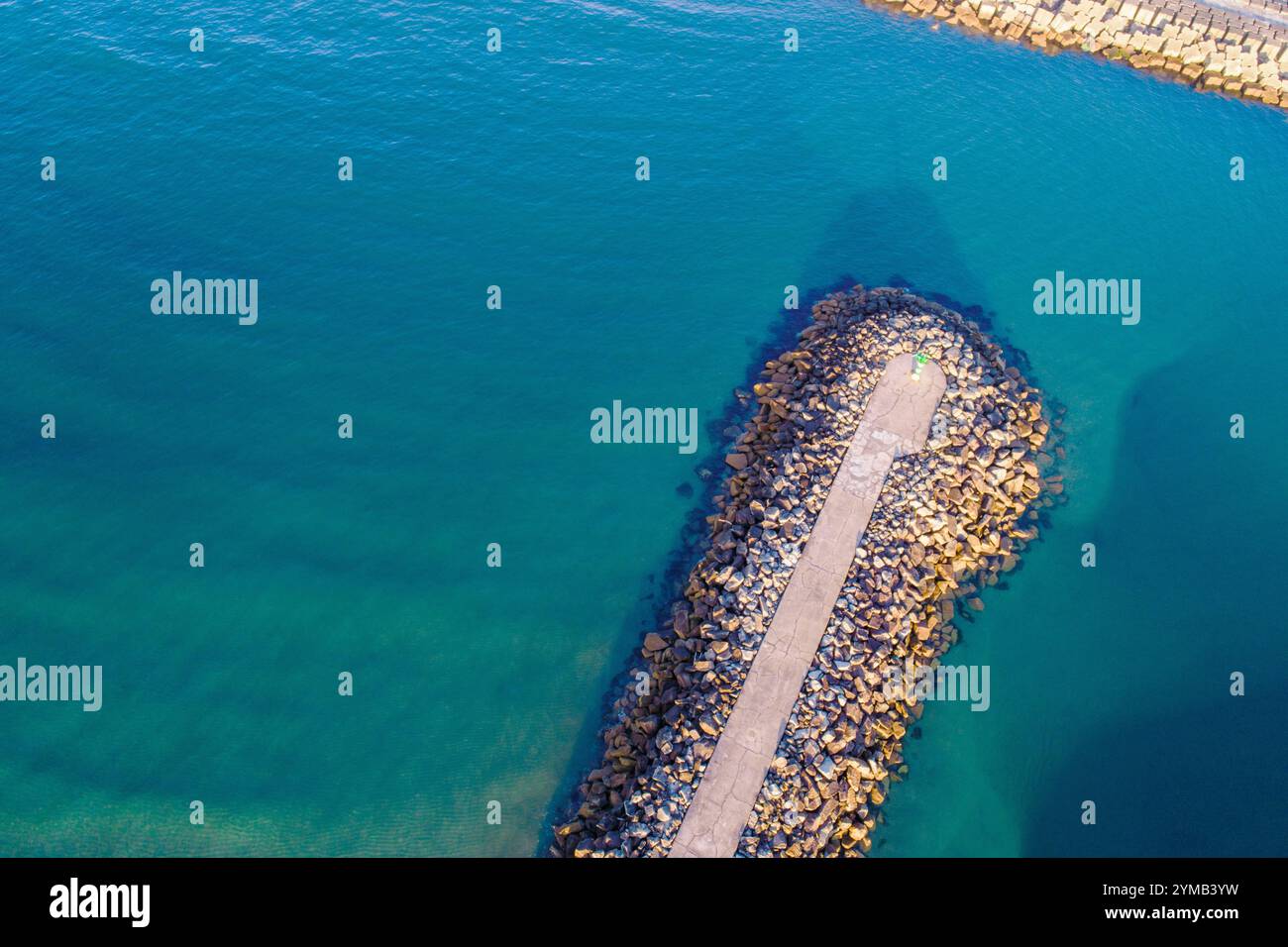 Aerial top view from drone to the seacoast with breakwater Stock Photo ...