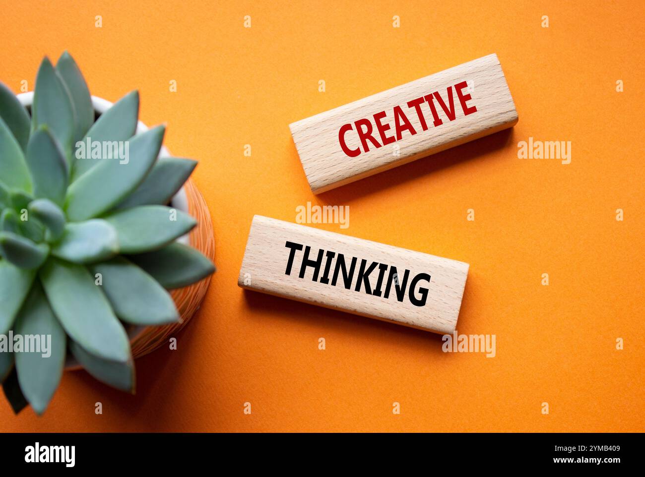 Creative thinking symbol. Wooden blocks with words Creative thinking ...