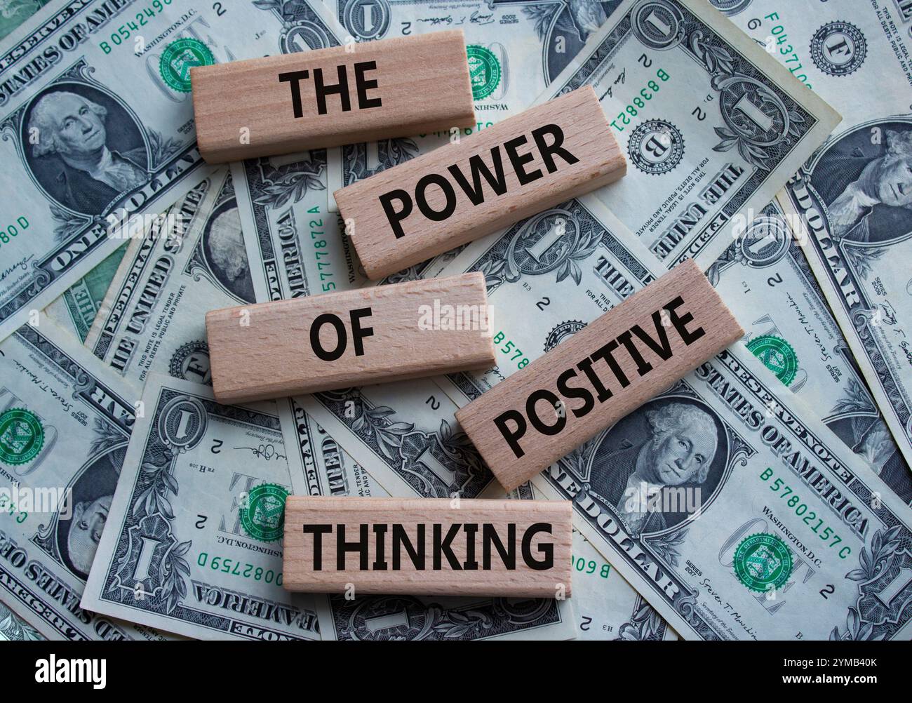 Positive Thinking symbol. Wooden blocks with words The Power of ...