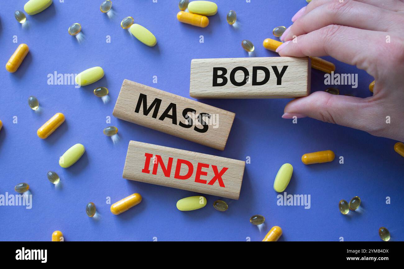 Body Mass Index symbol. Concept word Body Mass Index on wooden blocks ...