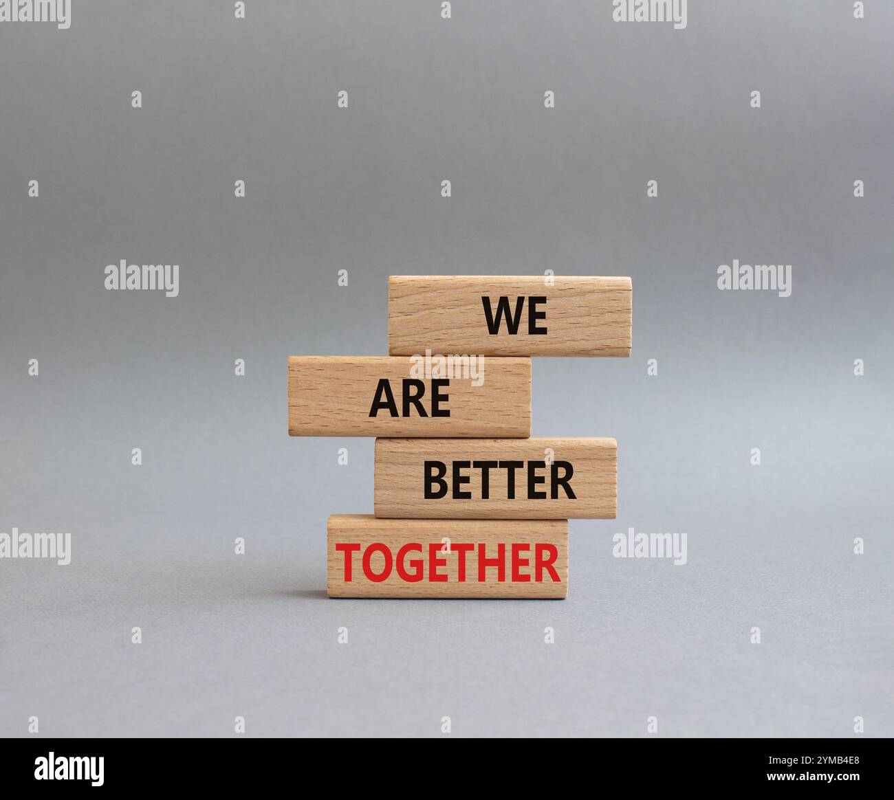 We are better together symbol. Wooden blocks with words We are better ...