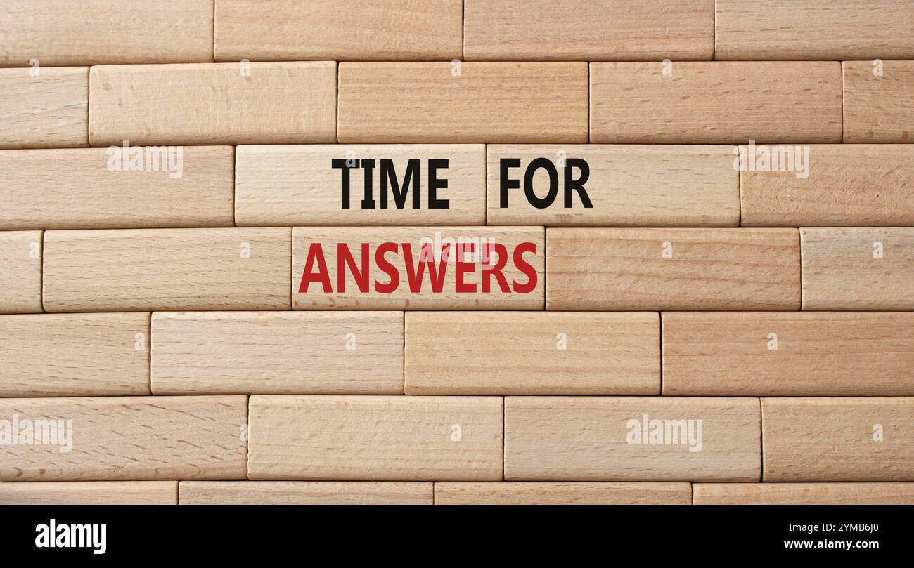 Time for Answers symbol. Concept words Time for Answers on wooden ...