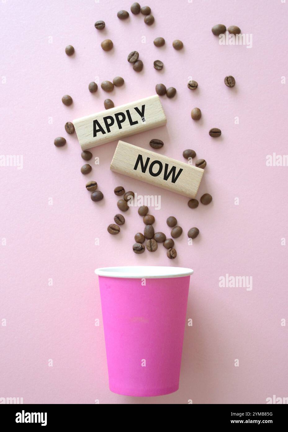 Apply now symbol. Concept word Apply now on wooden blocks. Beautiful ...