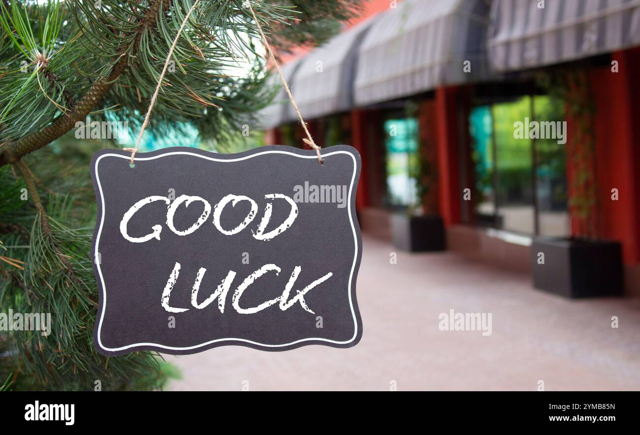 Good luck symbol. Good luck black chalk blackboard. Beautiful ...