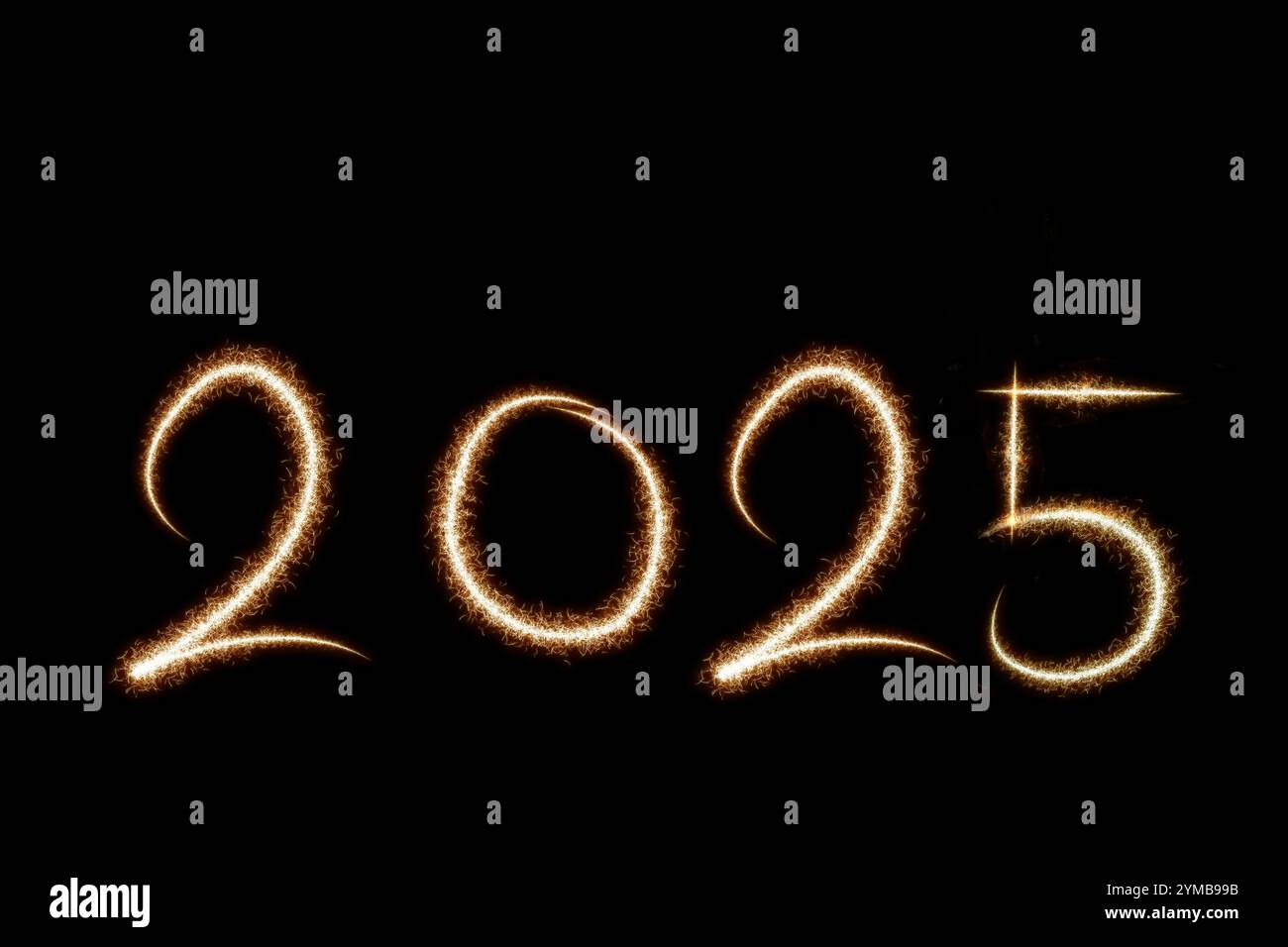 2025 written with Sparkle firework on black background, happy new year ...