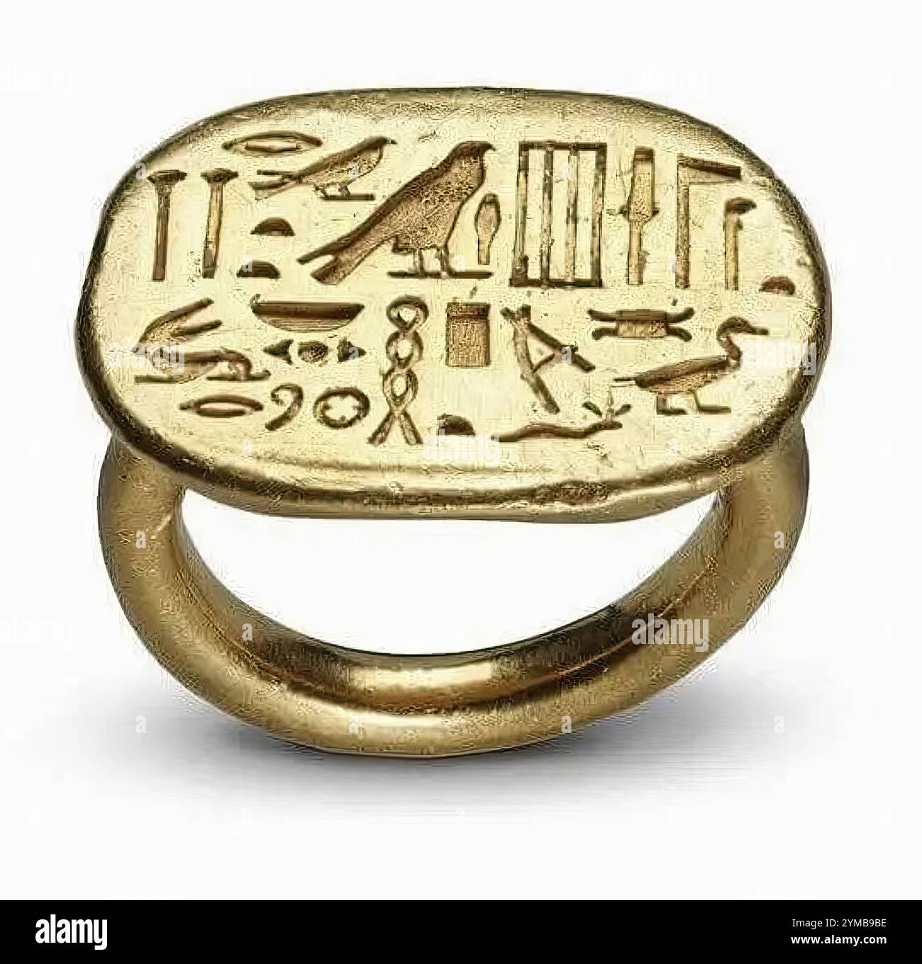 7400. Egyptian golden Signet Ring bearing the name of Sheshonq in ...