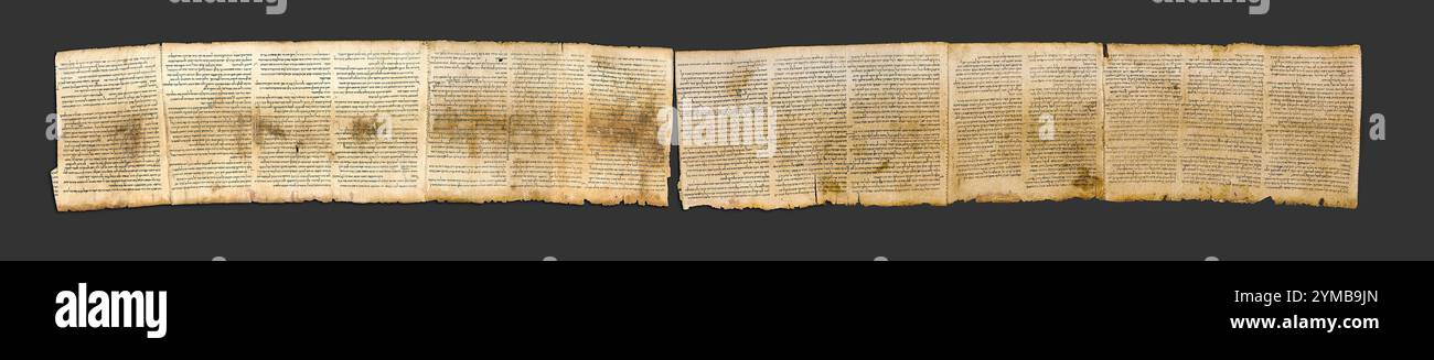 7441. PART OF THE ISAIAH SCROLL, THE LONGEST AND OLDEST (C. 100 B.C ...