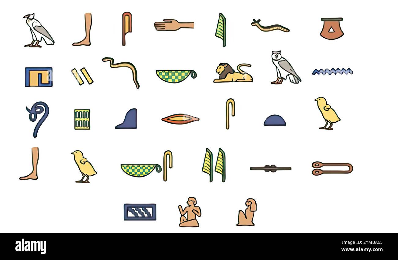 7469. Early Egyptian Hieroglyphic script Stock Photo - Alamy