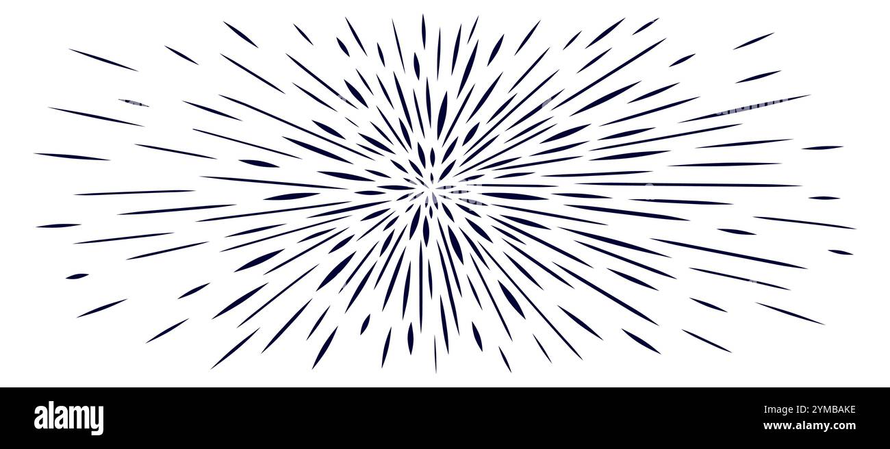 Abstract line comic burst. Radial speed manga illustration, explosion ...