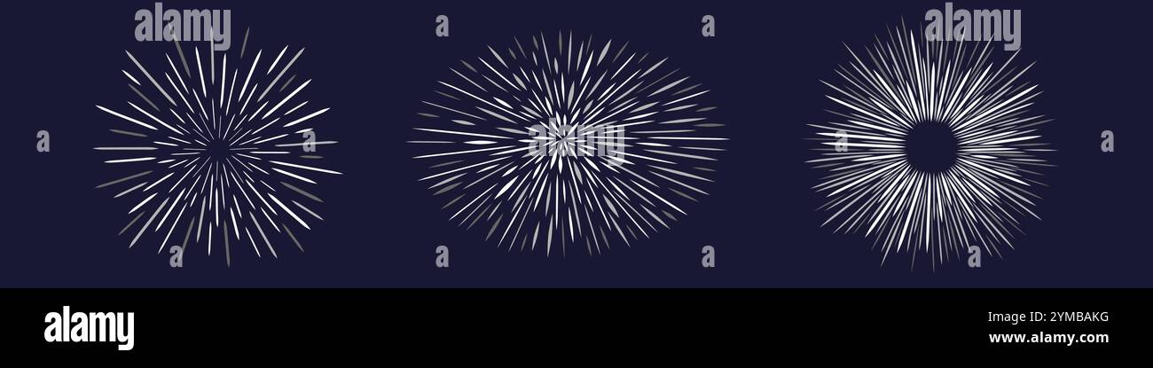 Abstract comic burst. Vector collection. Radial speed manga frame ...