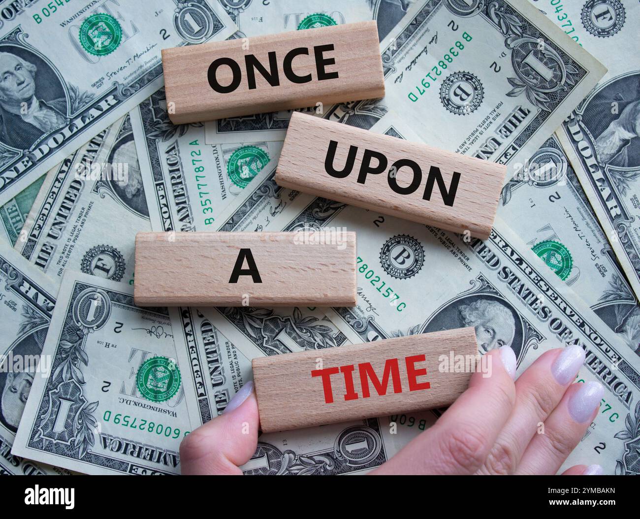 Once upon a time symbol. Concept words. Once upon a time on wooden ...