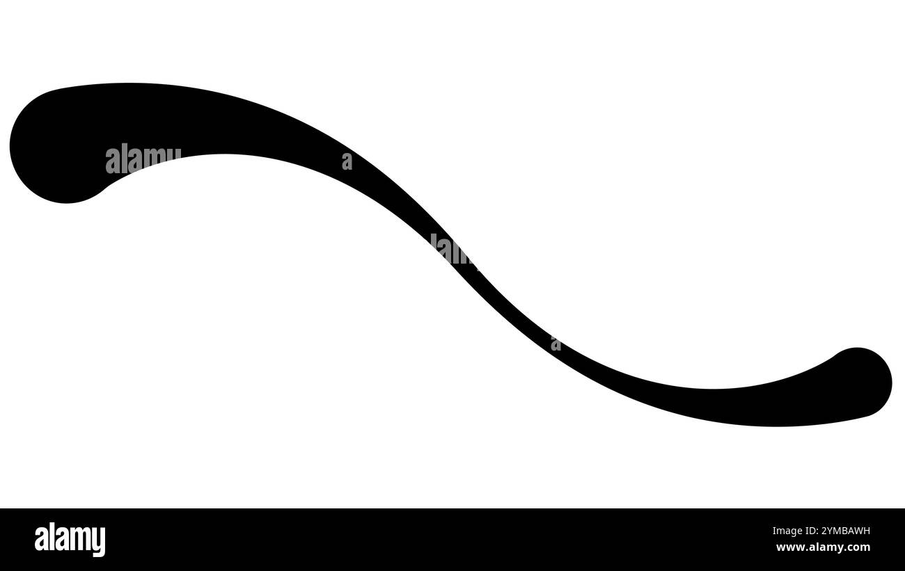 Black swirl, curve swirl shape line, dynamic calligraphy curl Stock ...