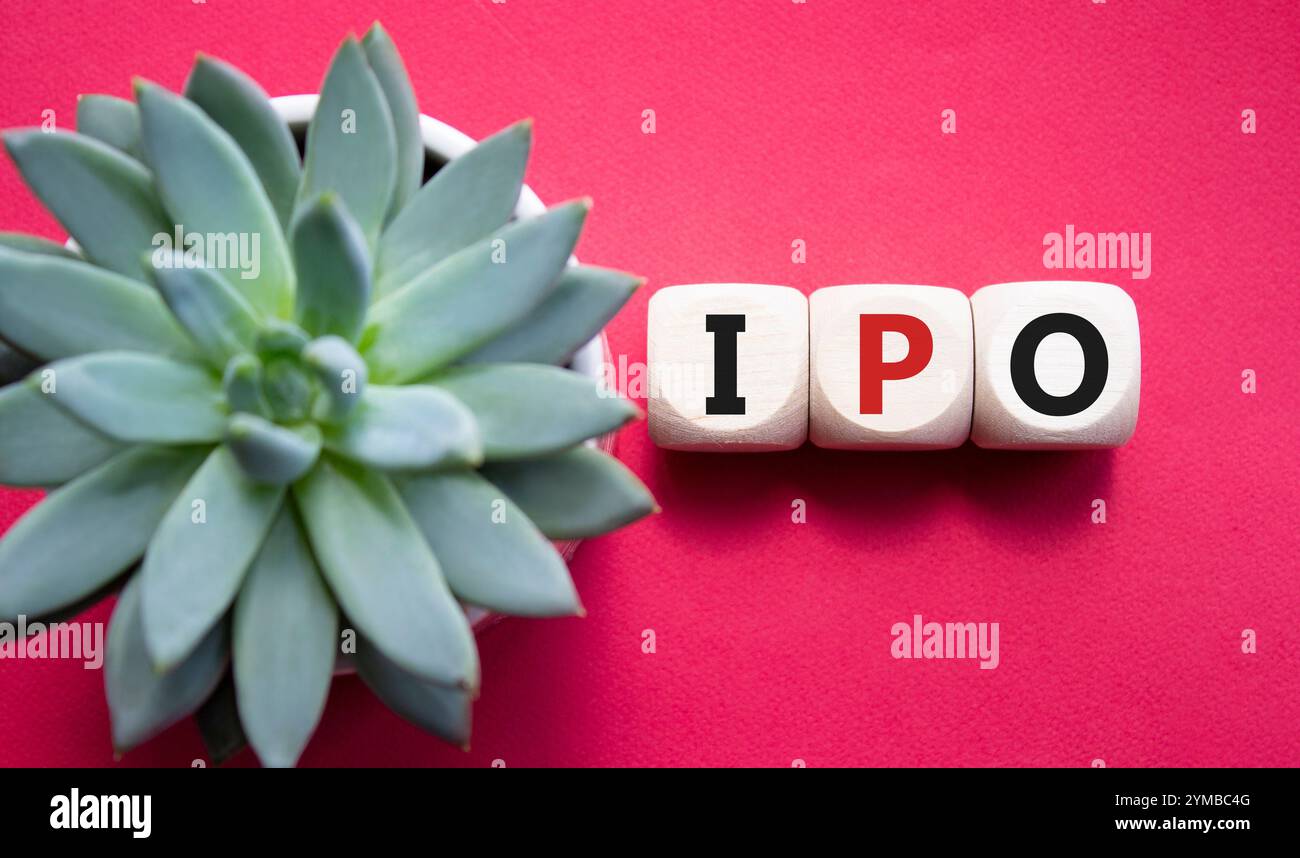 IPO- Initial Public Offering symbol. Concept word IPO on wooden cubes ...