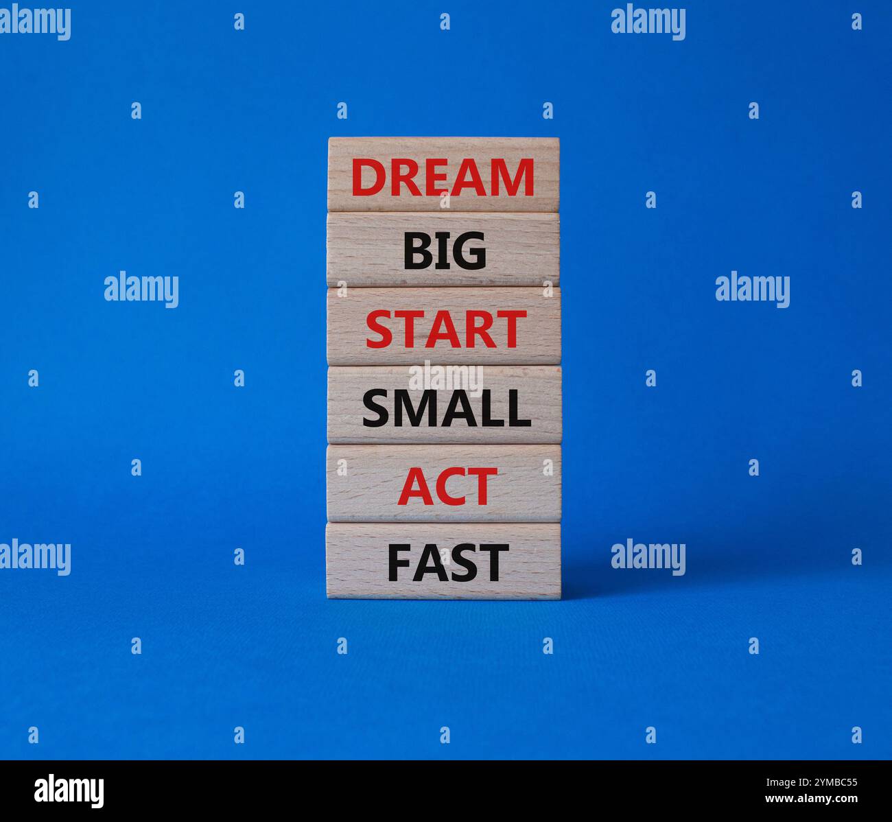 Dream Big Start Small Act Fast symbol. Concept words Dream Big Start ...