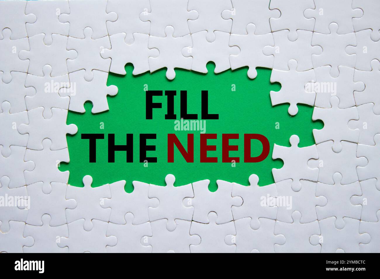Fill the need symbol. Concept word Fill the need on white puzzle ...