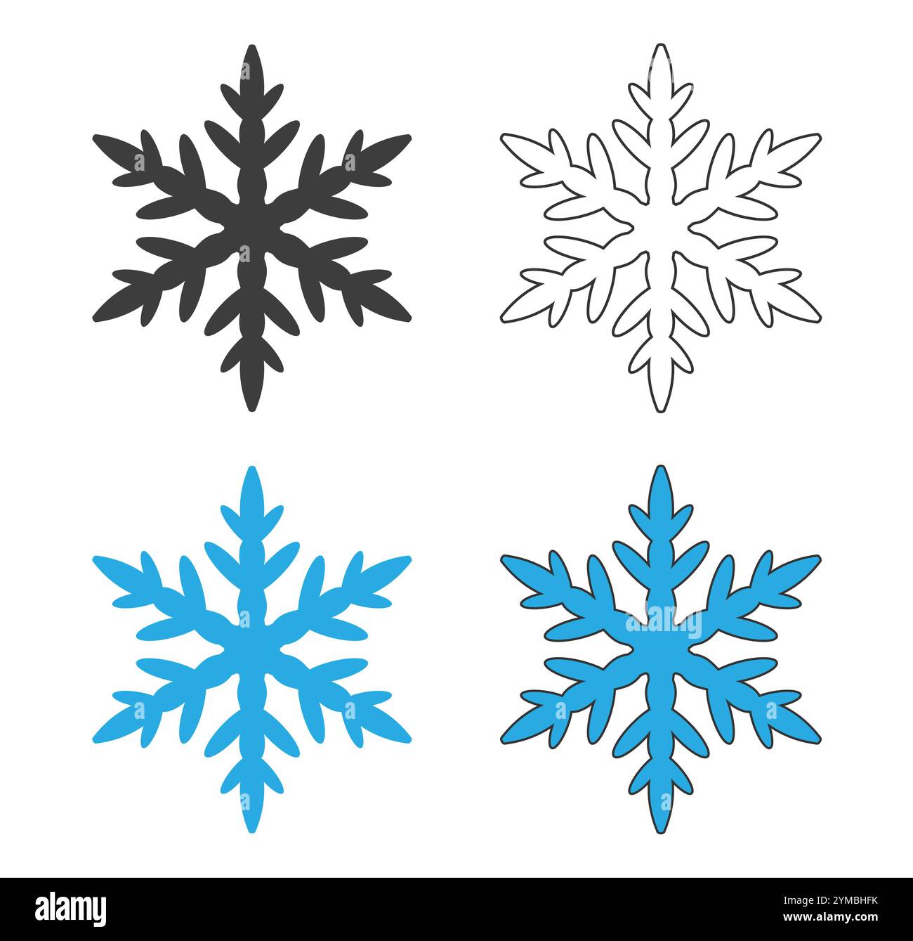Winter snowflake icon symbol shape set. Christmas Snow crystal weather ...