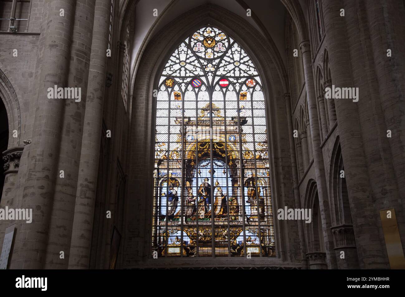 Stained glass window by Jan Haeck after Bernard van Orley depicting ...