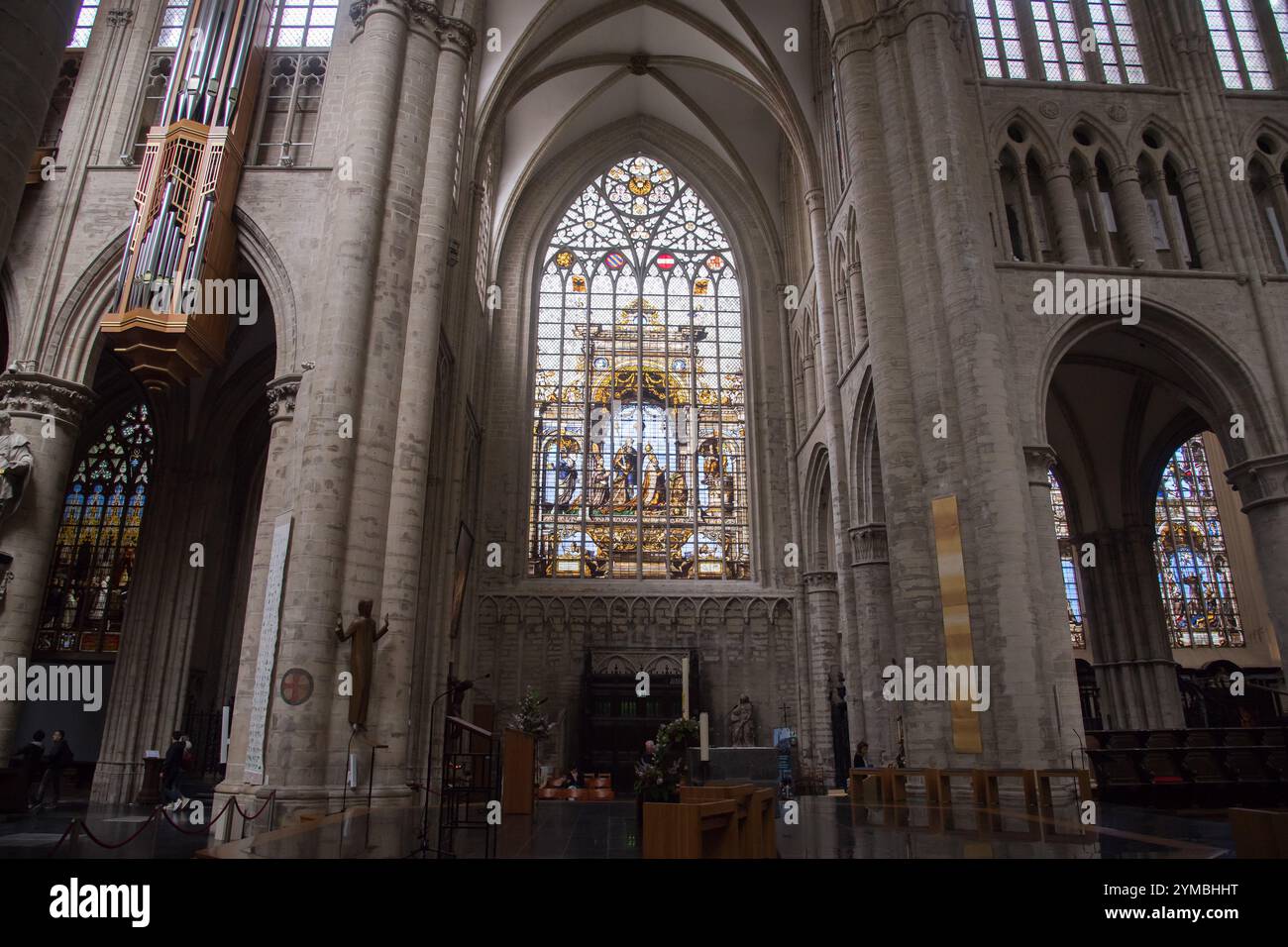 Stained glass window by Jan Haeck after Bernard van Orley depicting ...