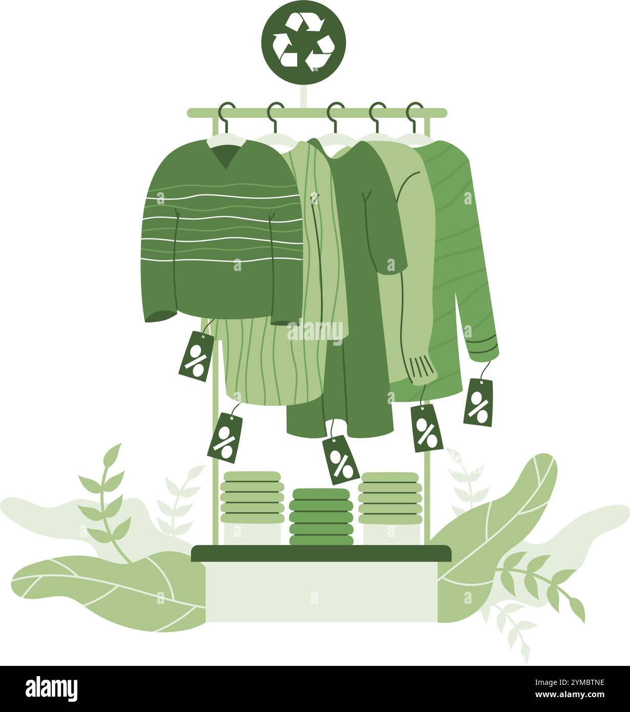 Eco friendly clothing shopping. Fashionable Eco-conscious attire on ...