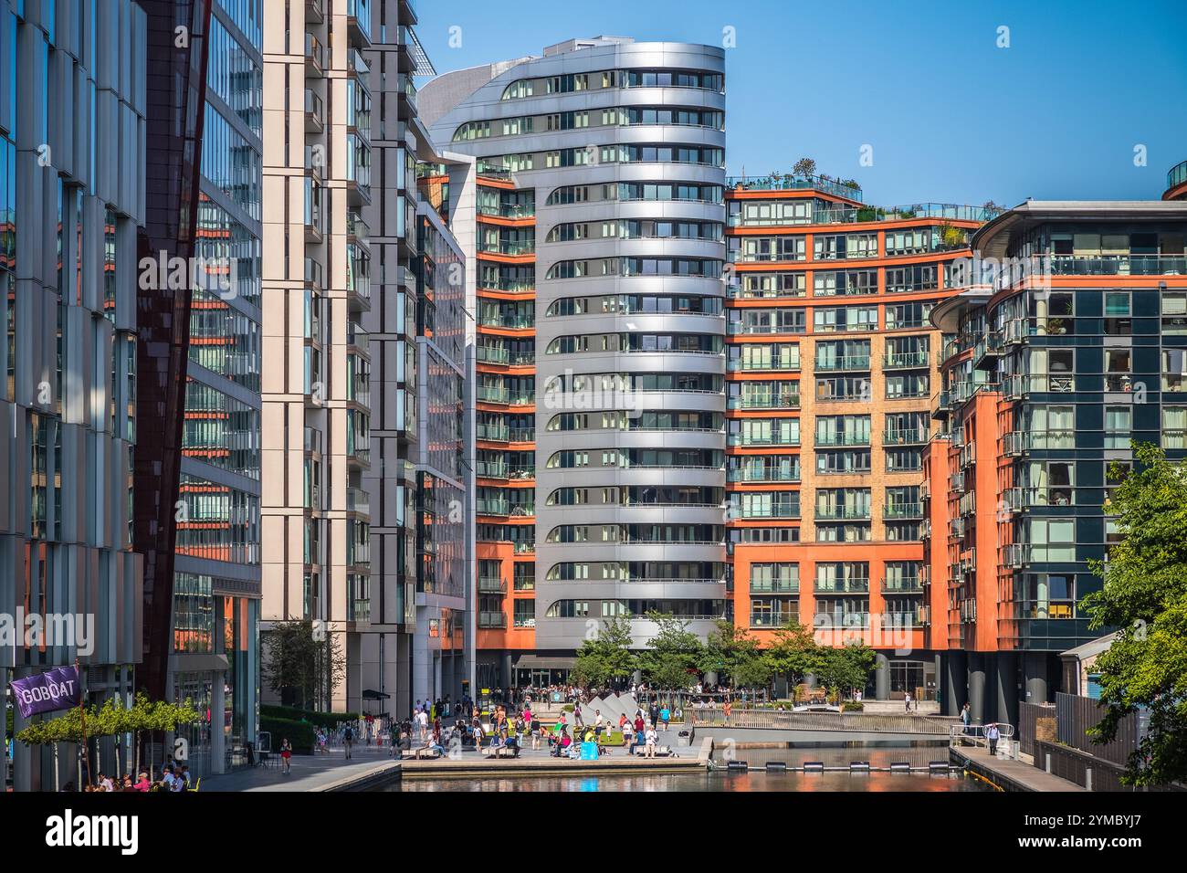 London, UK - 27 June, 2024 - Modern apartments at Paddington Basin ...